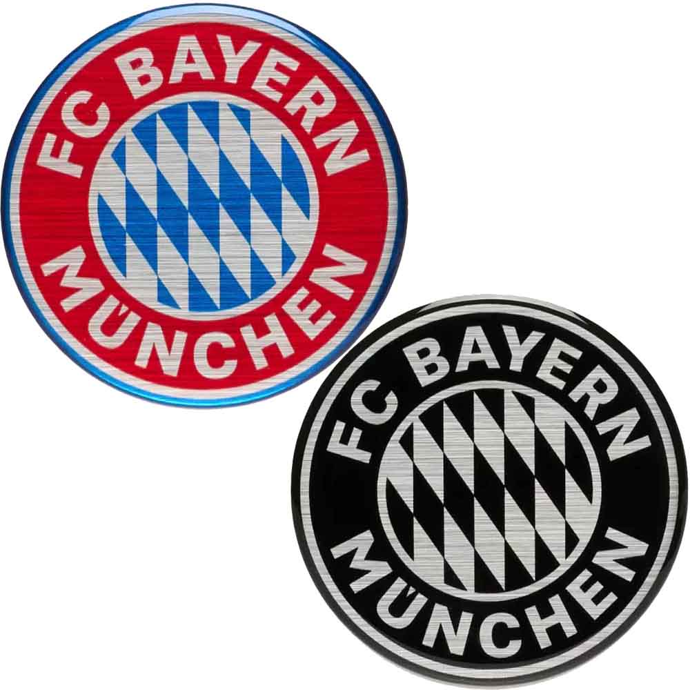 FC Bayern München Aufkleber 3D Metallic Logo 2er-Set | Fussball-Fanshop-24